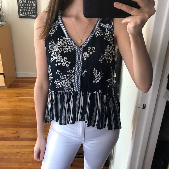 Anthropologie | Tops | Nwt Boutique High Low Boho Print Topblouse ...